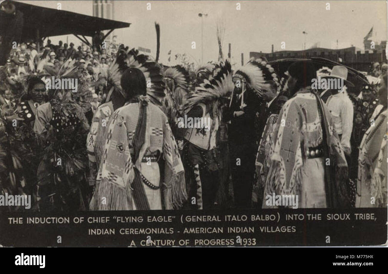 This photograph captures the induction of General Italo Balbo, known as ...