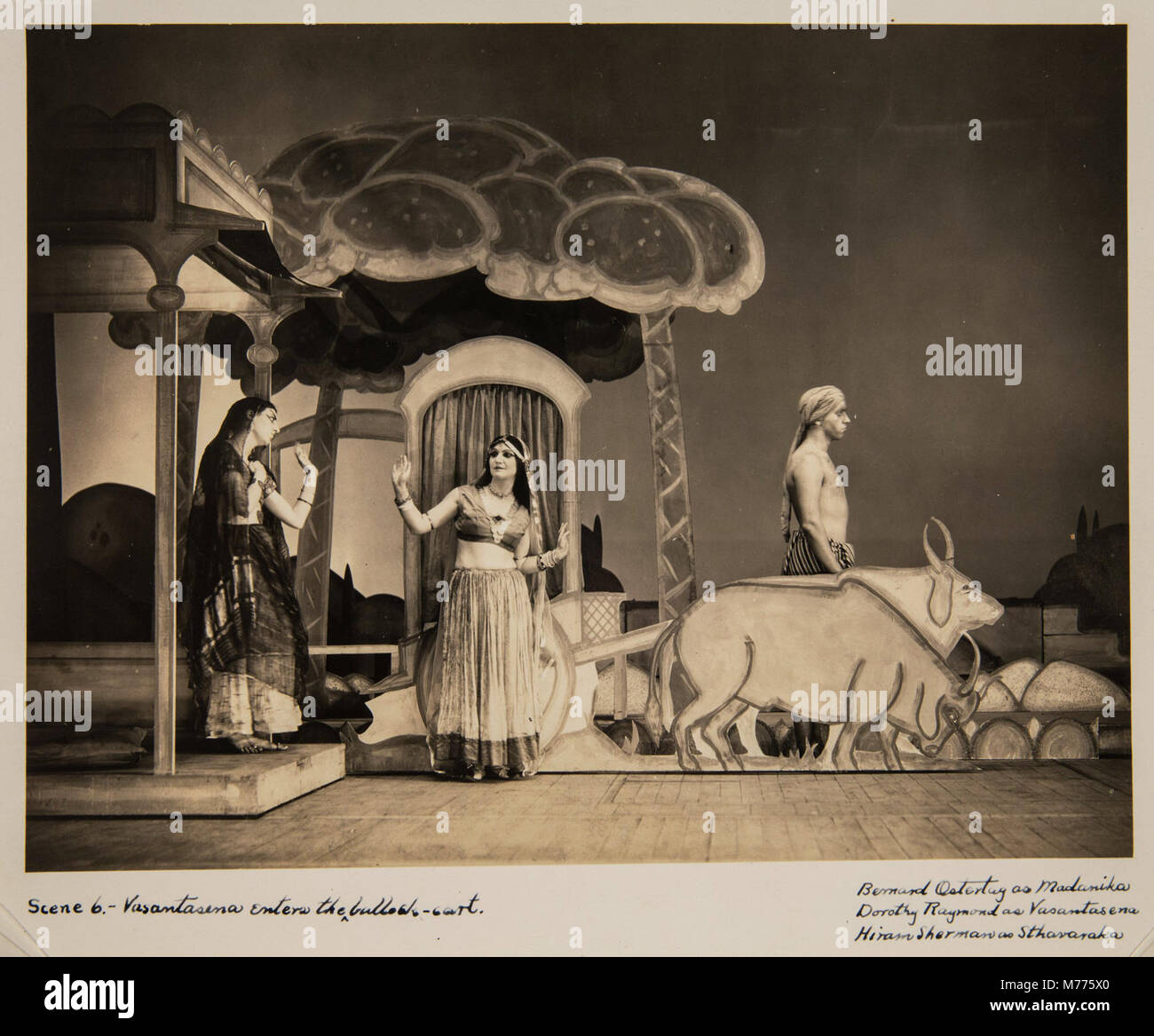 A scene from the Indian play 'The Little Clay Cart,' depicting ...