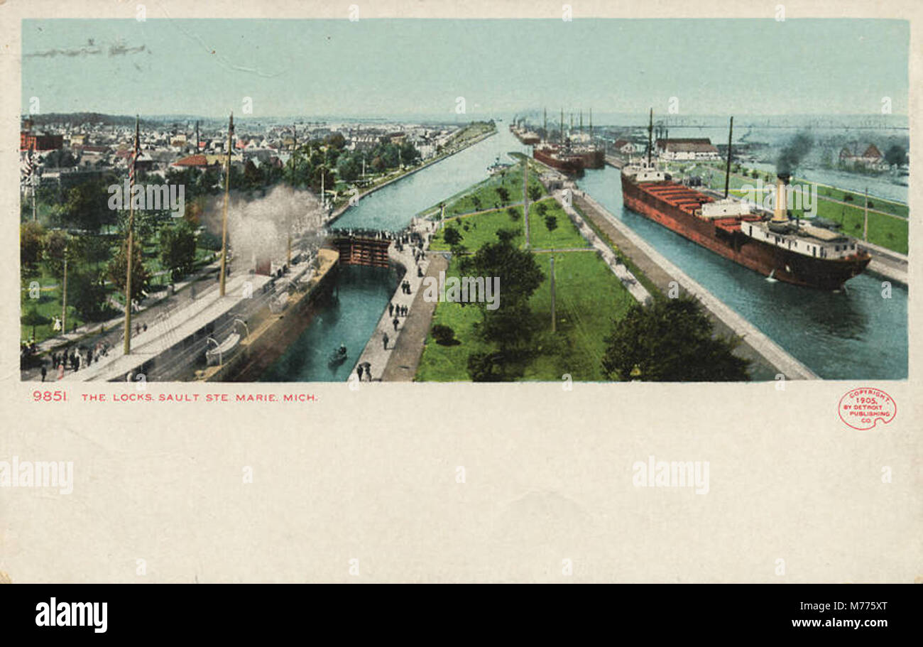 The image depicts a set of locks, which are used to raise and lower ...