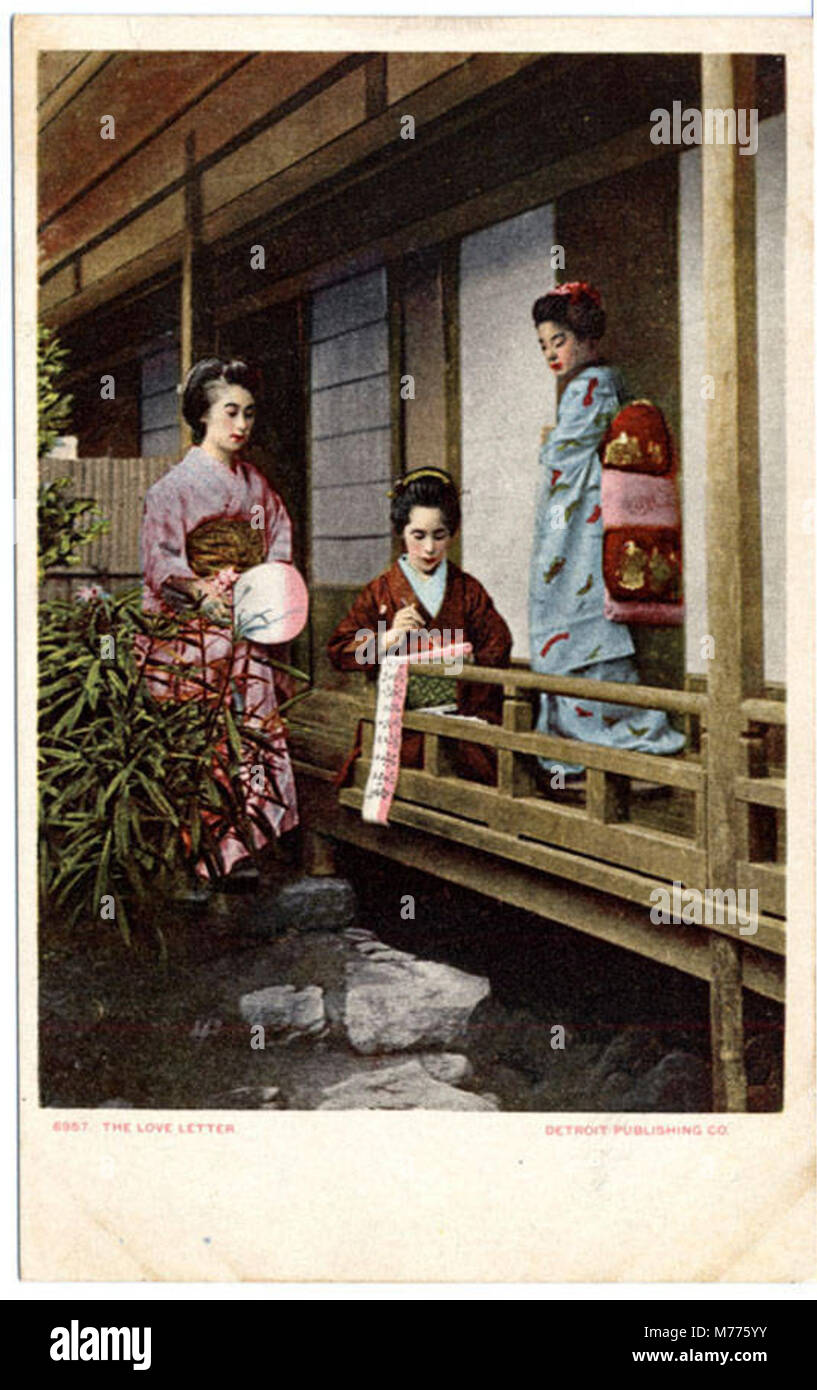 An image titled 'The Love Letter', likely representing a romantic scene ...