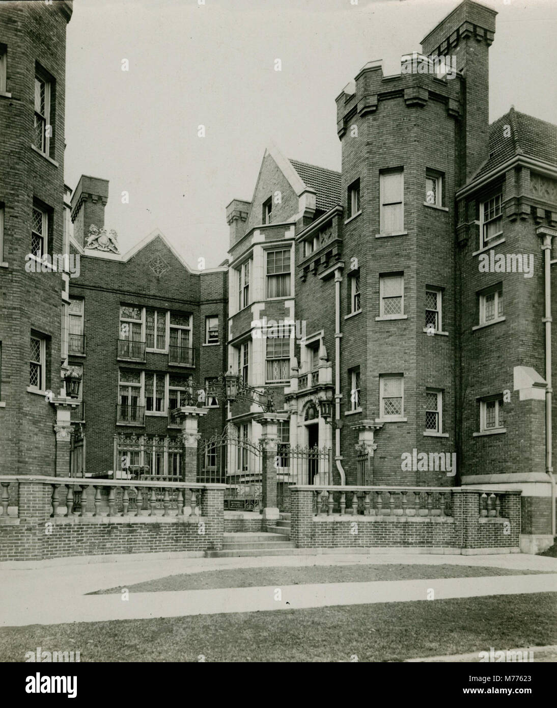 The photograph features the Manor Apartments on Bryn Mawr Avenue in ...