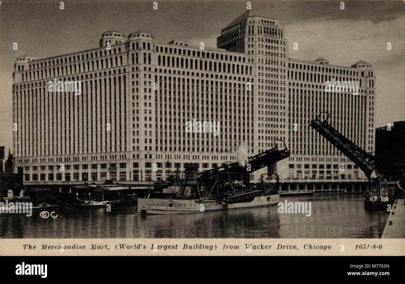 The Merchandise Mart, (Worlds Largest Building) From Wacker Drive ...