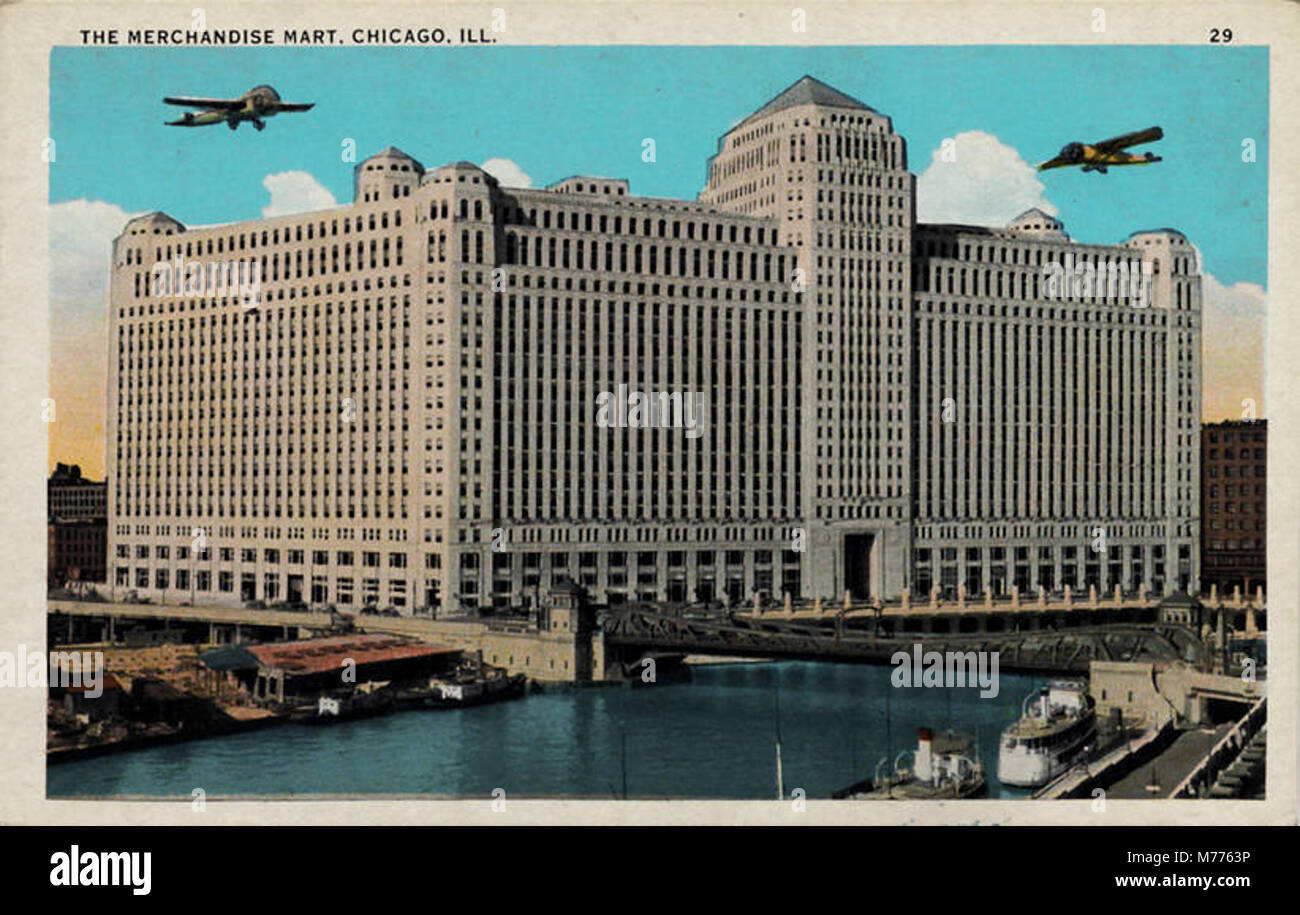 The Merchandise Mart in Chicago, Illinois, a large commercial building ...