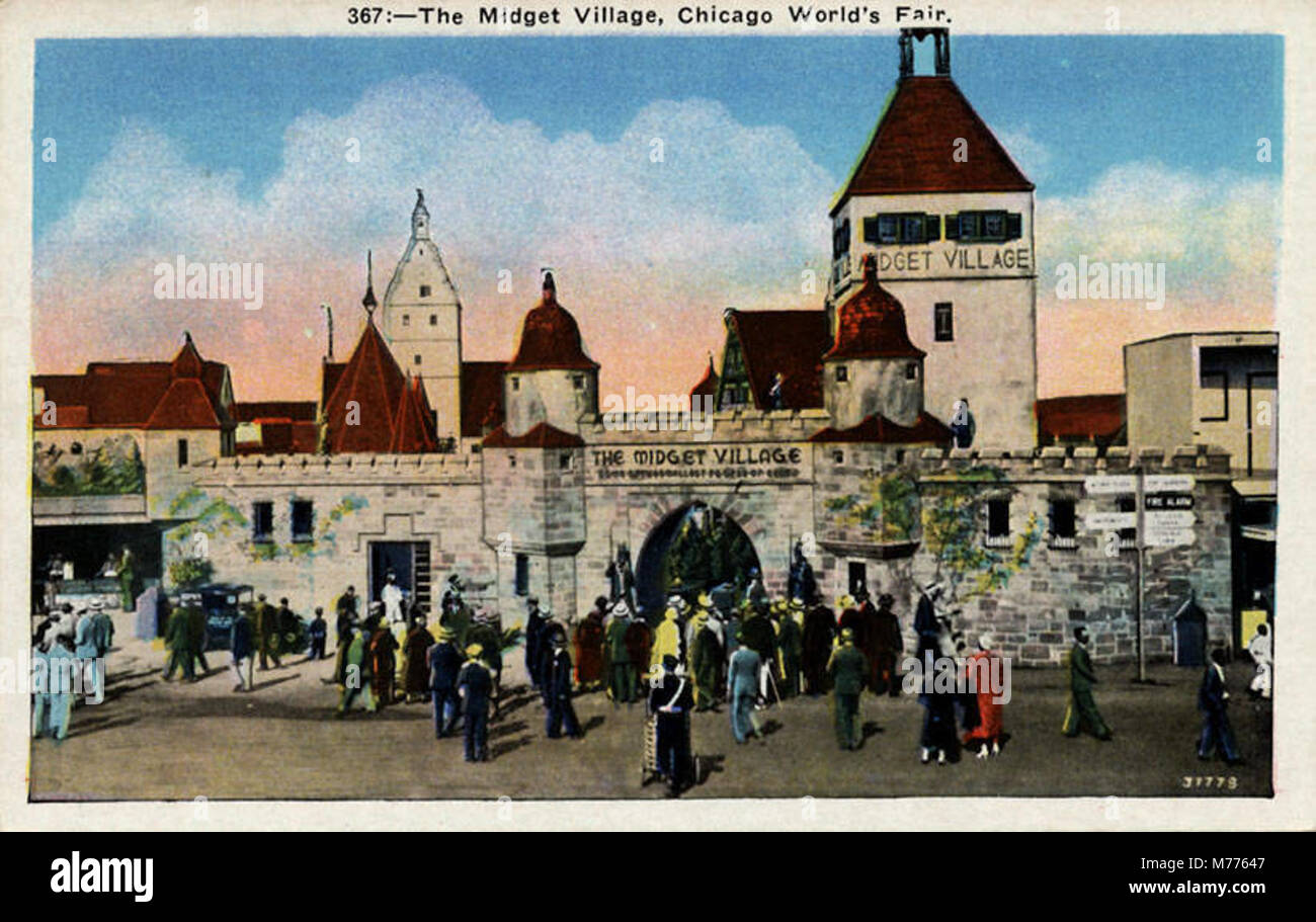 A scene from the Midget Village exhibit at the Chicago World's Fair ...