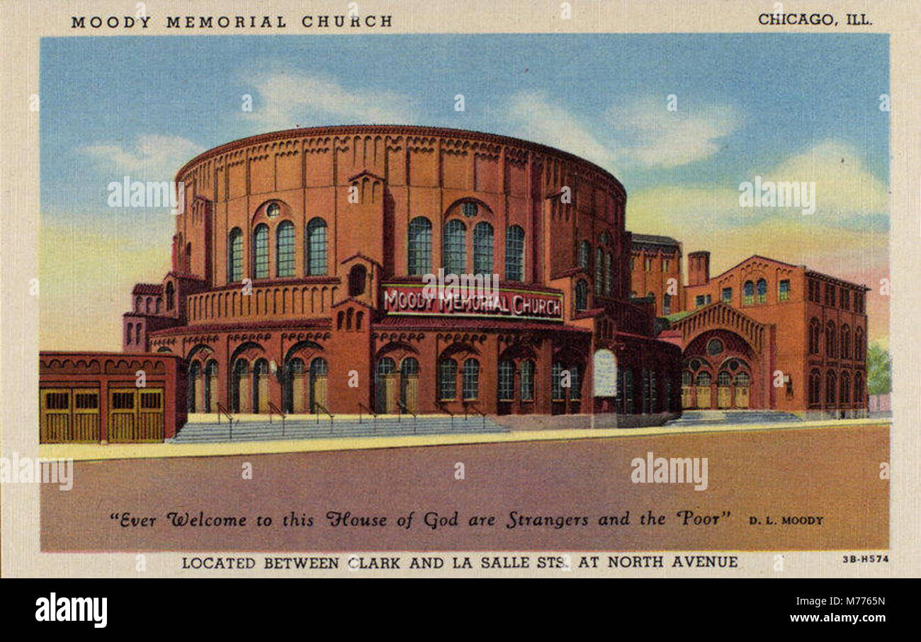 A photograph of The Moody Church in Chicago, located at North Avenue ...