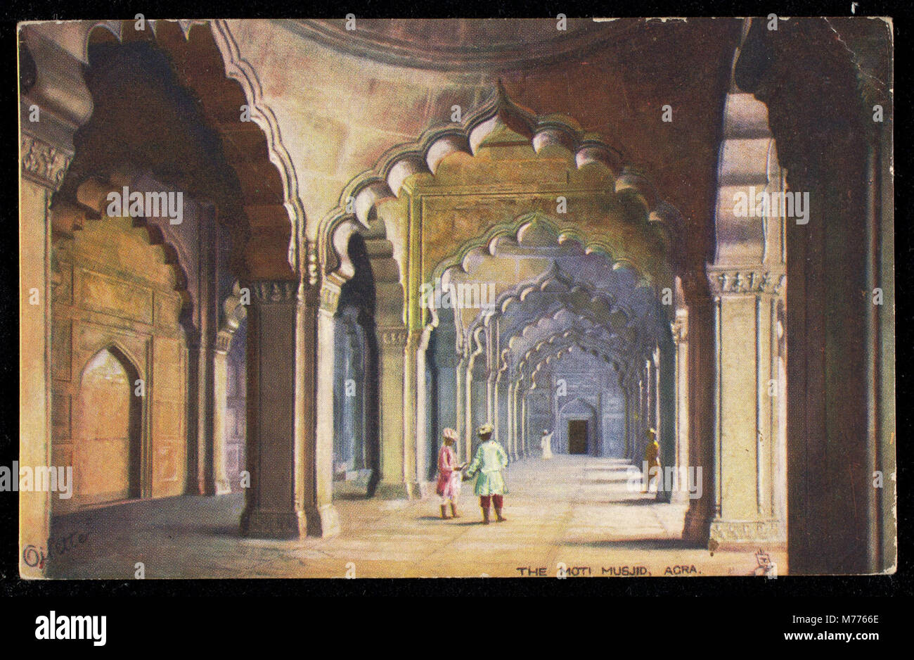 The Moti Musjid in Agra, captured in a historic photograph, is an important Mughal architectural ...