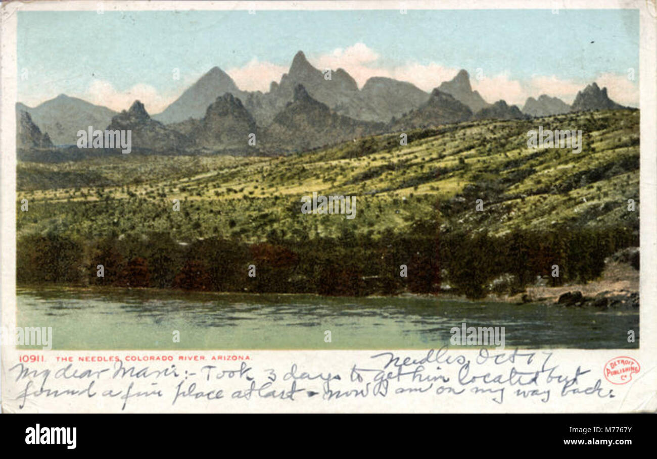 The Needles, a striking rock formation along the Colorado River, is ...