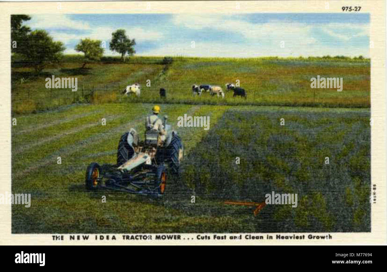 The image showcases the 'NEW IDEA' tractor mower, designed to ...