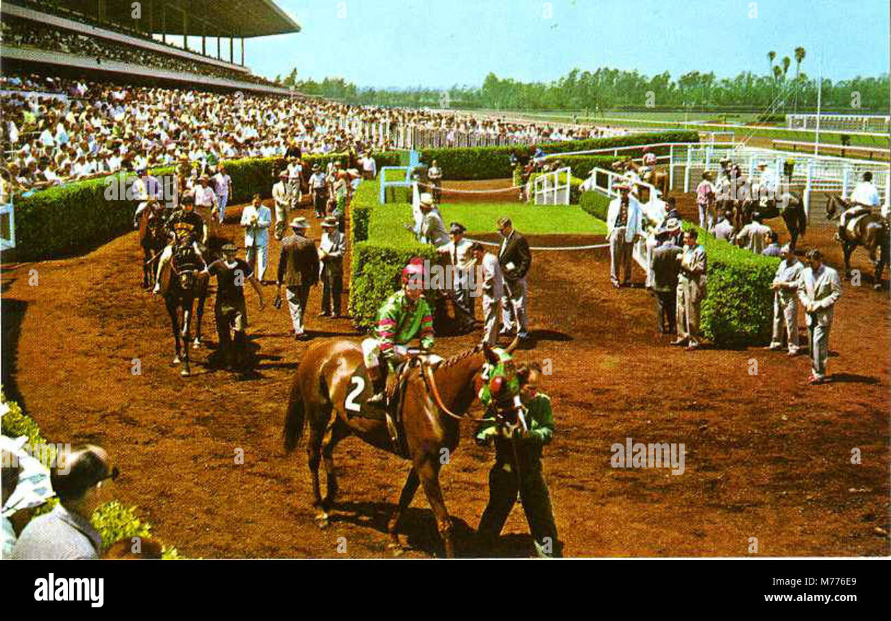 A photograph of the paddock area at Hollywood Race Track, taken by ...