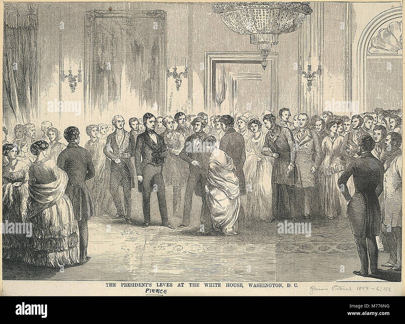 A historical event showing the President's levee at the White House in ...