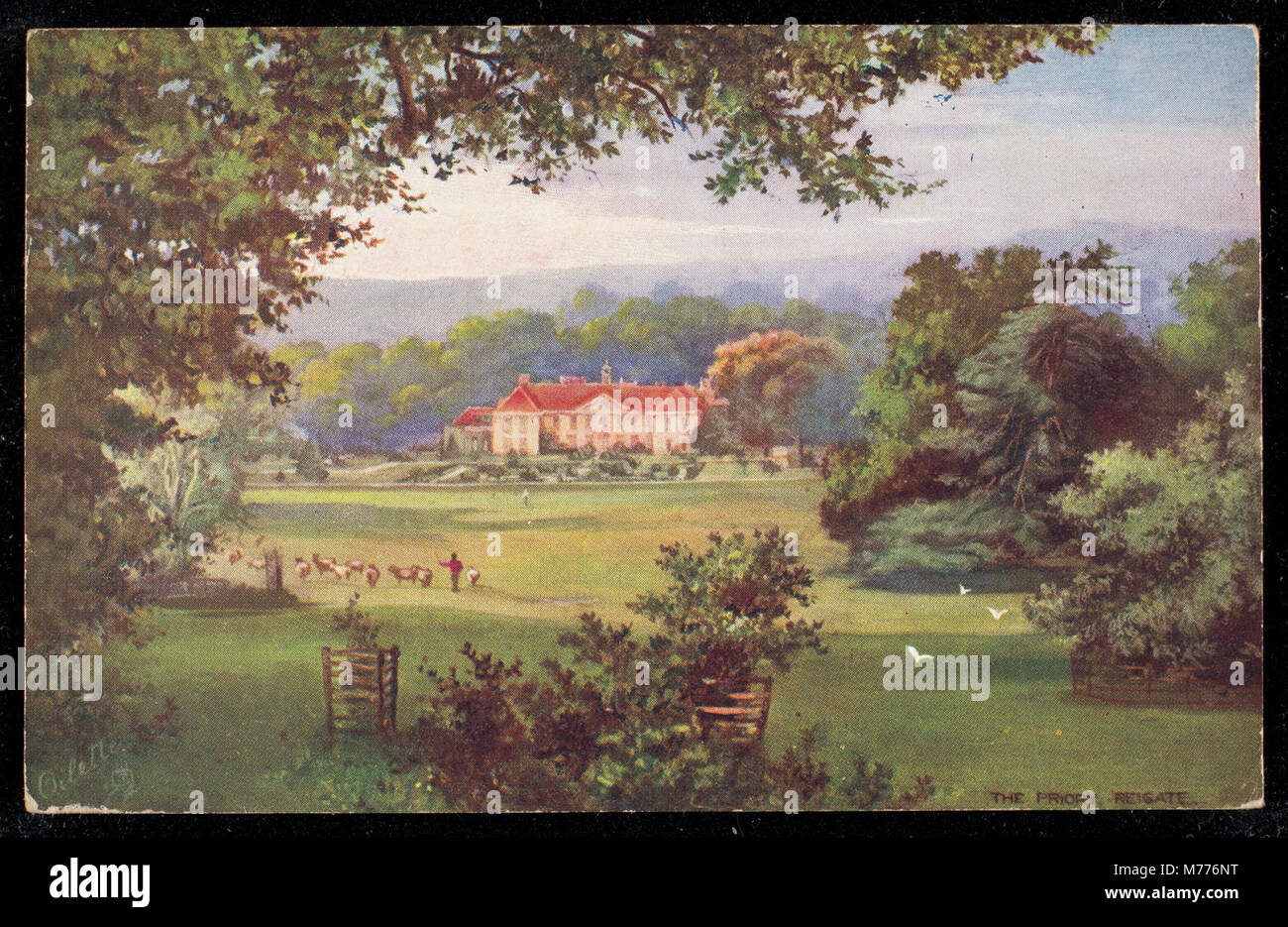 The Priory in Reigate, England, is featured in this historical image ...