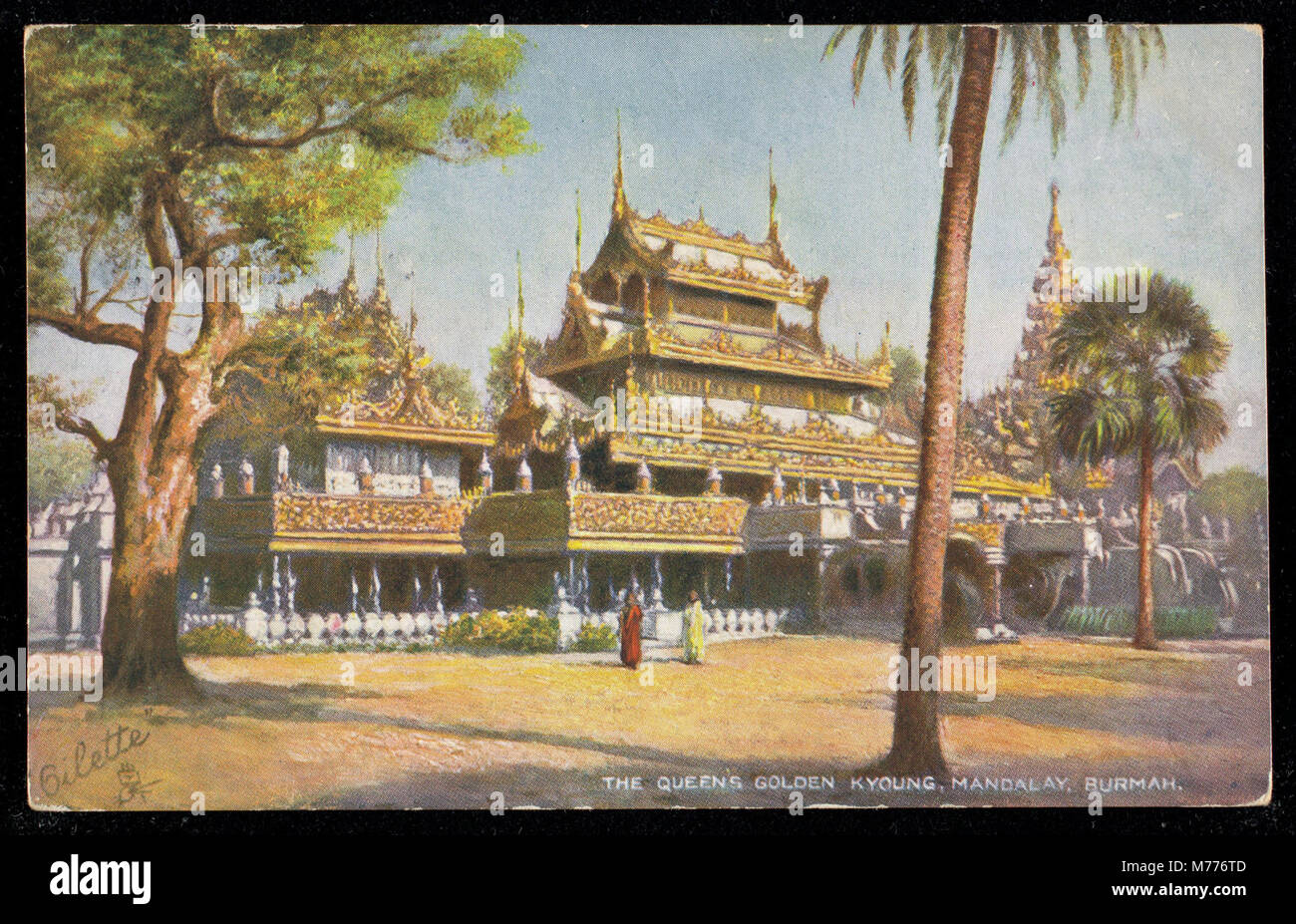 The Queen's Golden Kyoung in Mandalay, Burma (Myanmar) is a historical ...