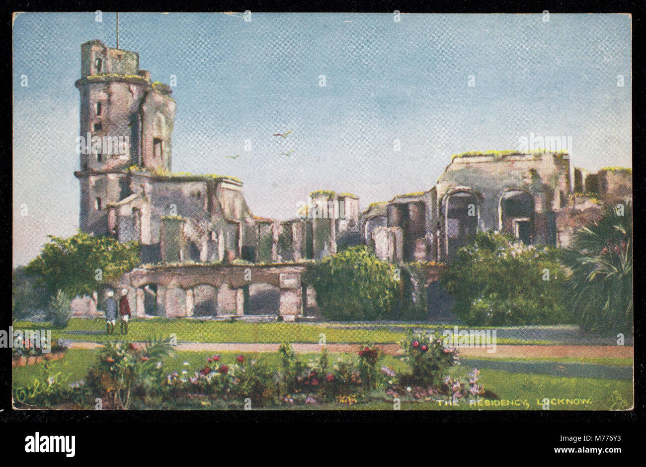 A photograph of The Residency in Lucknow, India, a historical site ...