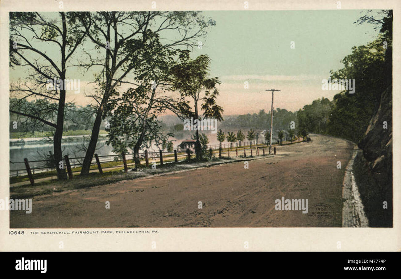 A scenic view of the Schuylkill River flowing through Fairmount Park in ...