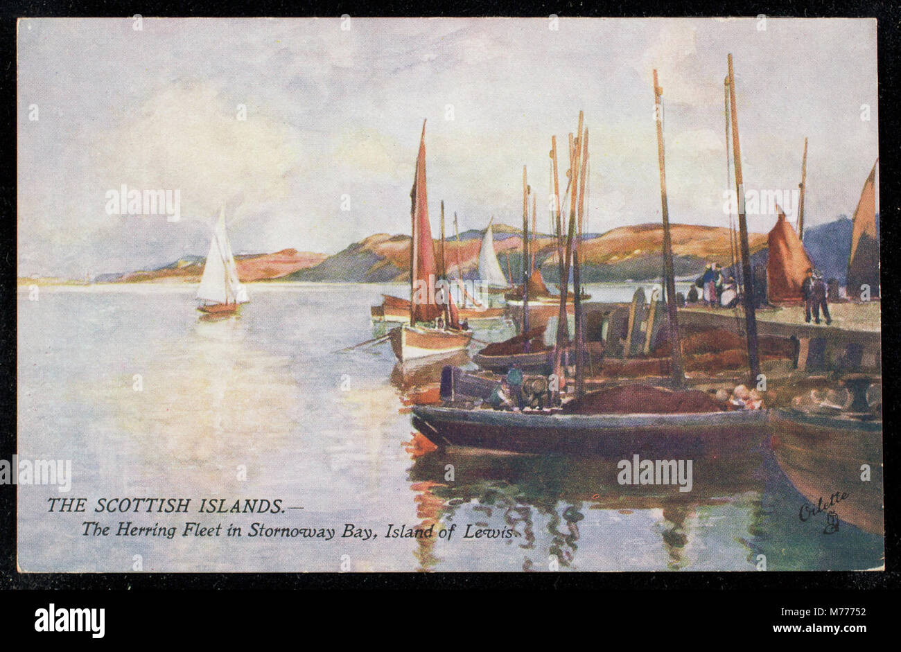 This image captures the herring fleet in Stornoway Bay on the Isle of ...