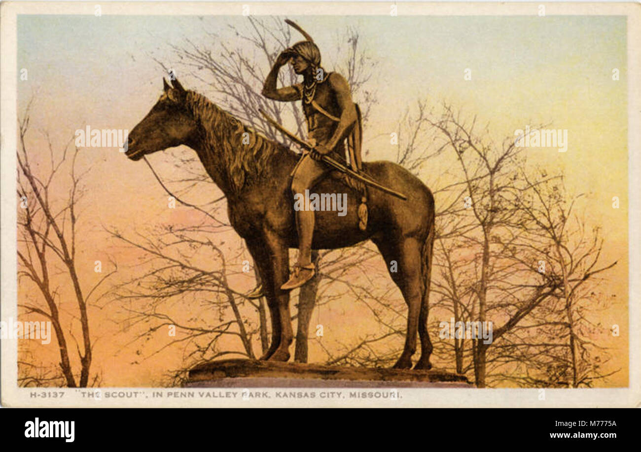 The Scout statue located in Penn Valley Park, a prominent public ...