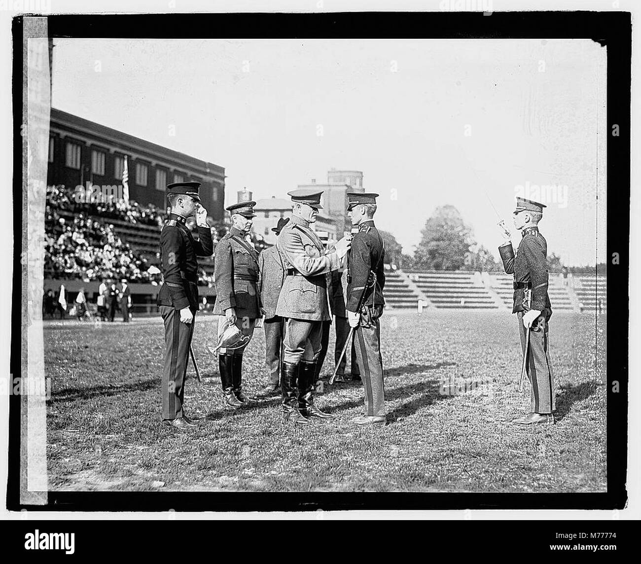 A photograph of a military battalion performing a drill, likely during ...