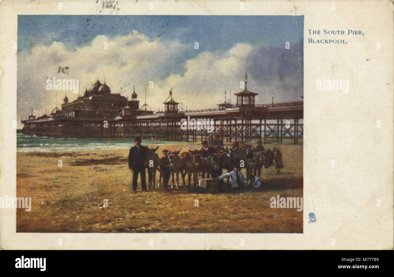 A photograph of the South Pier in Blackpool, showcasing the iconic ...