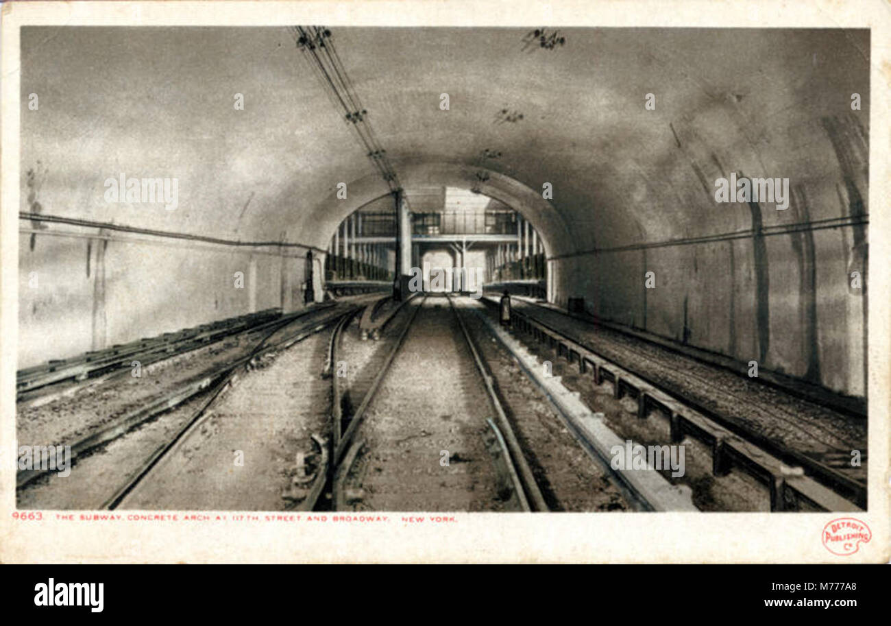 This image shows the construction of a subway concrete arch at 17th ...