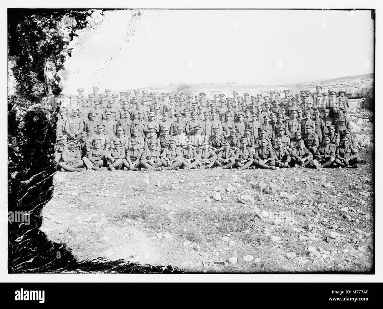 A historic image depicting the battery of the 53rd Division during ...