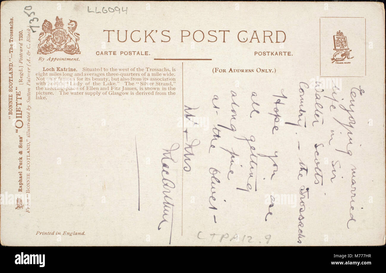 The Trossachs. -- Loch Katrine (NBY 444172 Stock Photo - Alamy