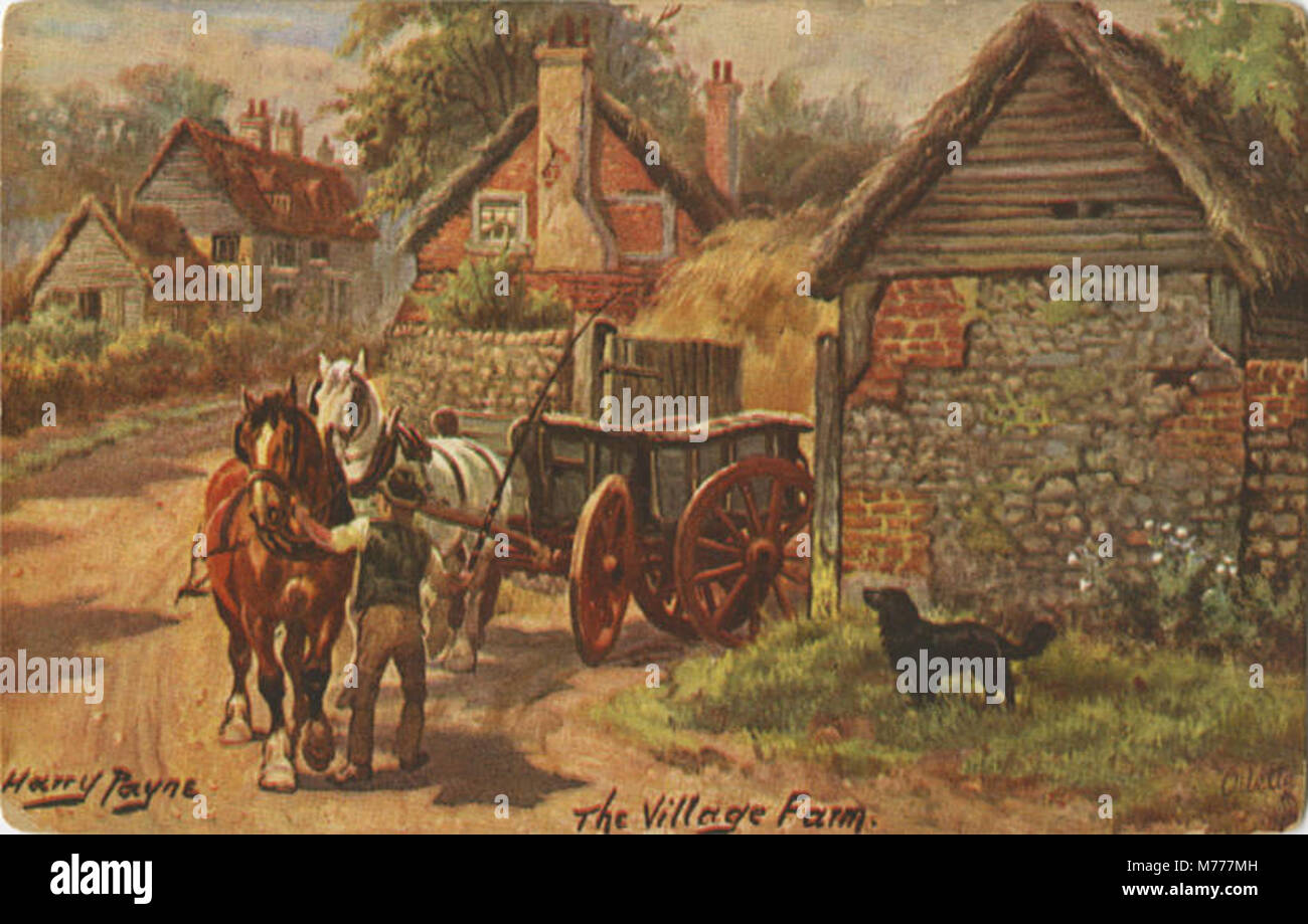 A depiction of a traditional village farm, showcasing its rural setting ...