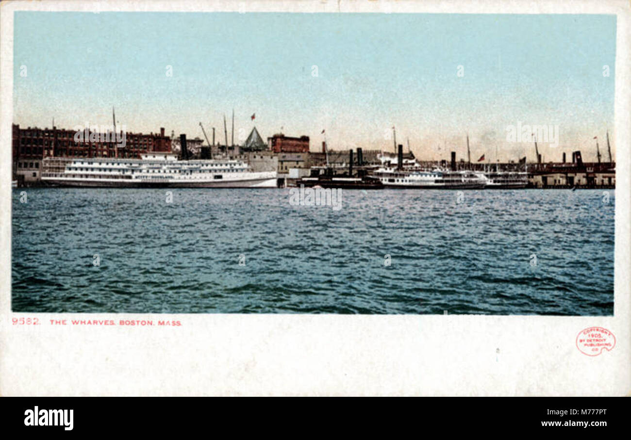This image of the wharves captures the busy waterfront areas ...