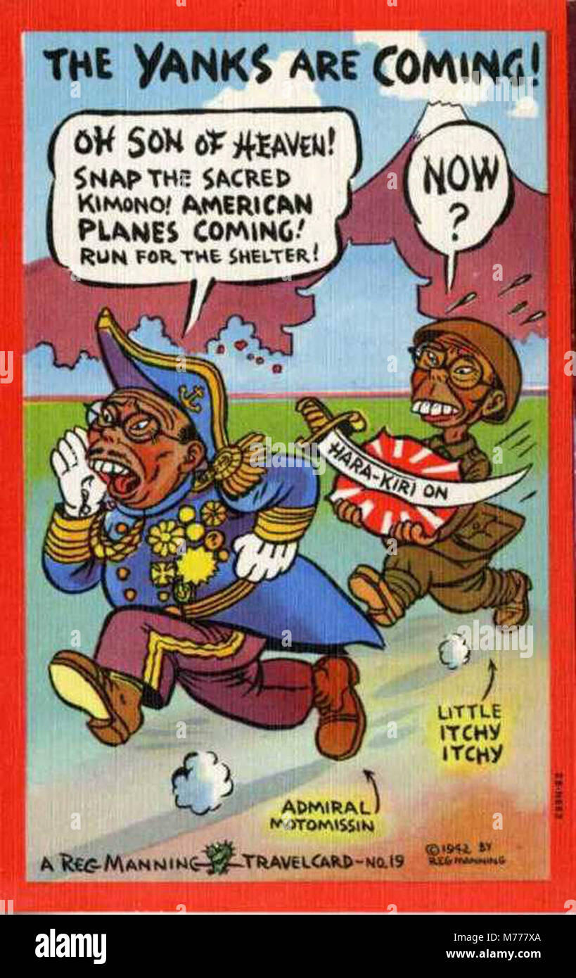 A cartoon by Reg Manning titled 'The Yanks are Coming!' from Travelcard ...