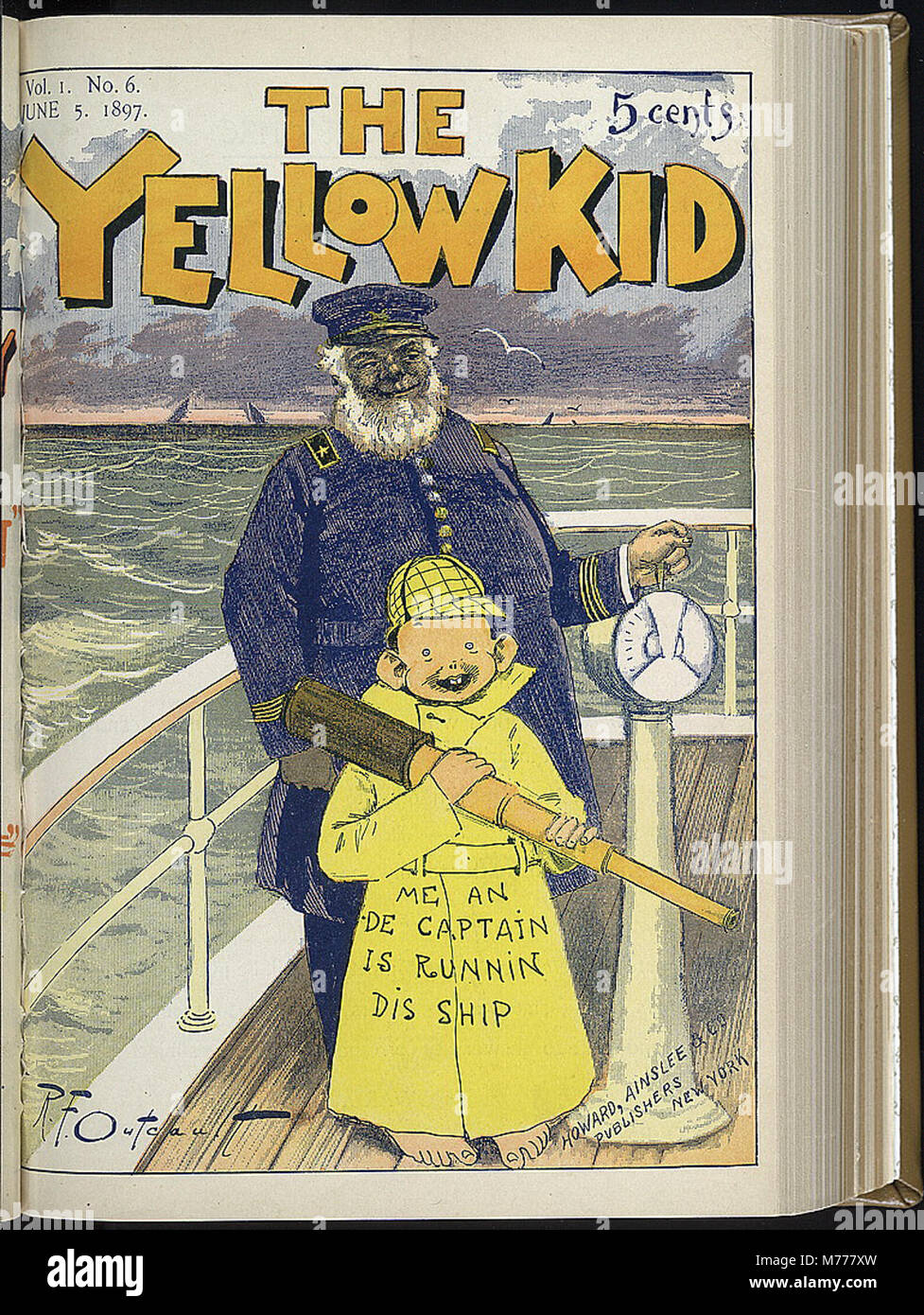 This image features a comic illustration of 'The Yellow Kid,' a ...