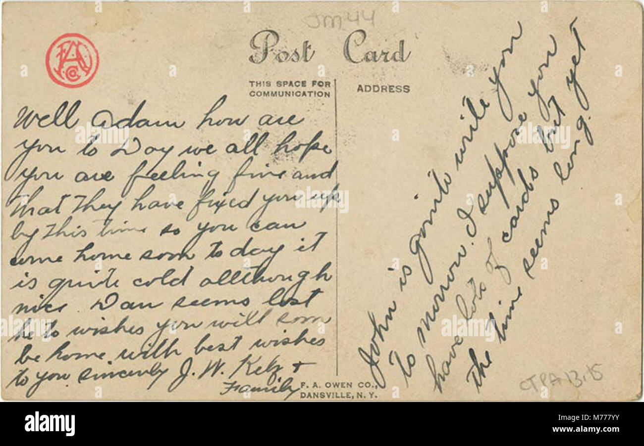 This vintage postcard, labeled 'Thinking of you,' was designed to ...