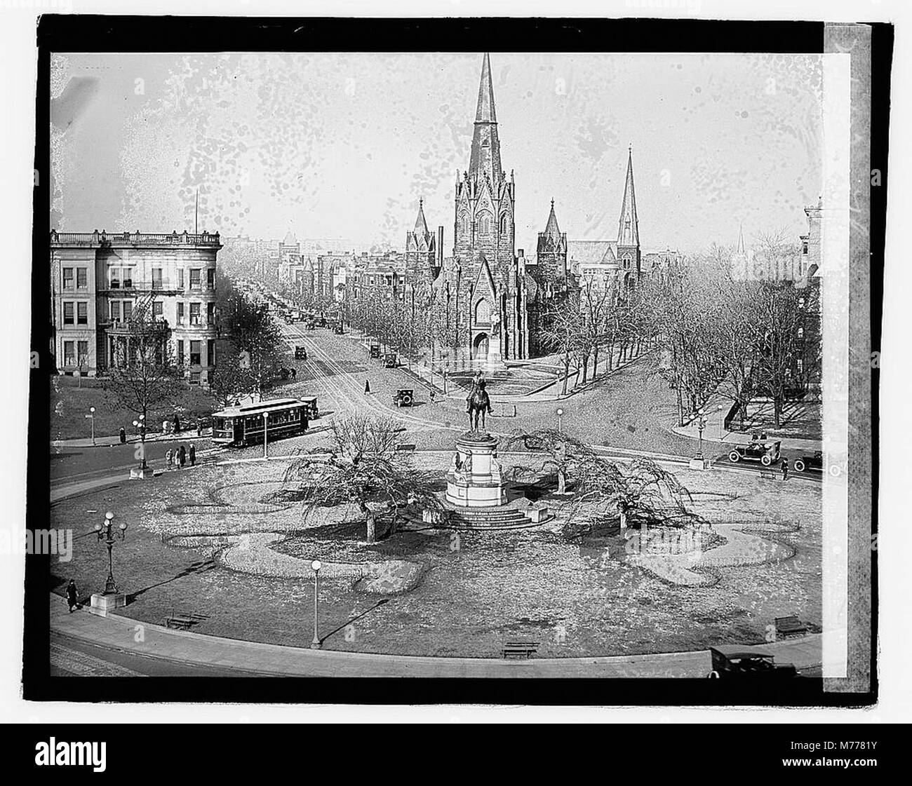 A photograph of Thomas Circle in Washington, D.C., capturing its ...