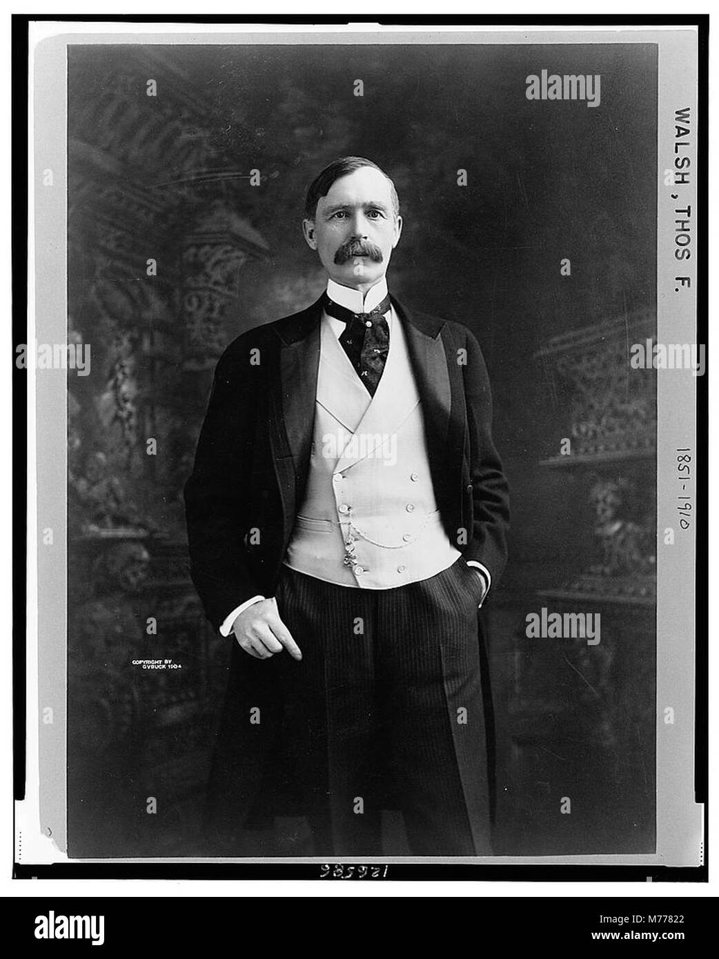 Thomas F. Walsh, captured in a three-quarter length portrait, standing ...