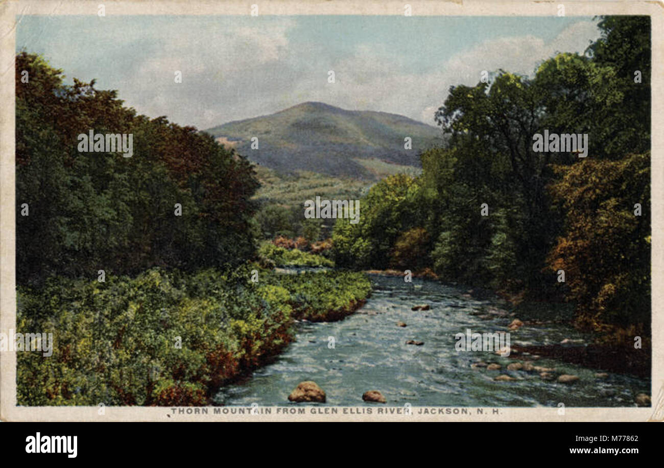 A scenic view of Thorn Mountain from the Glen Ellis River. The ...