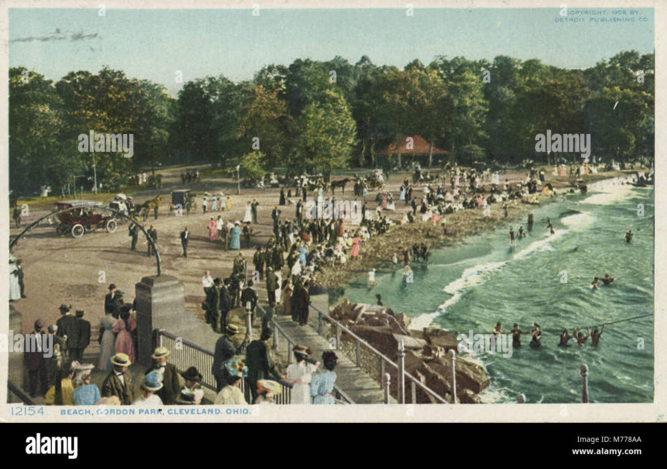 Gordon Park Beach in Cleveland, Ohio, is shown in this historical ...