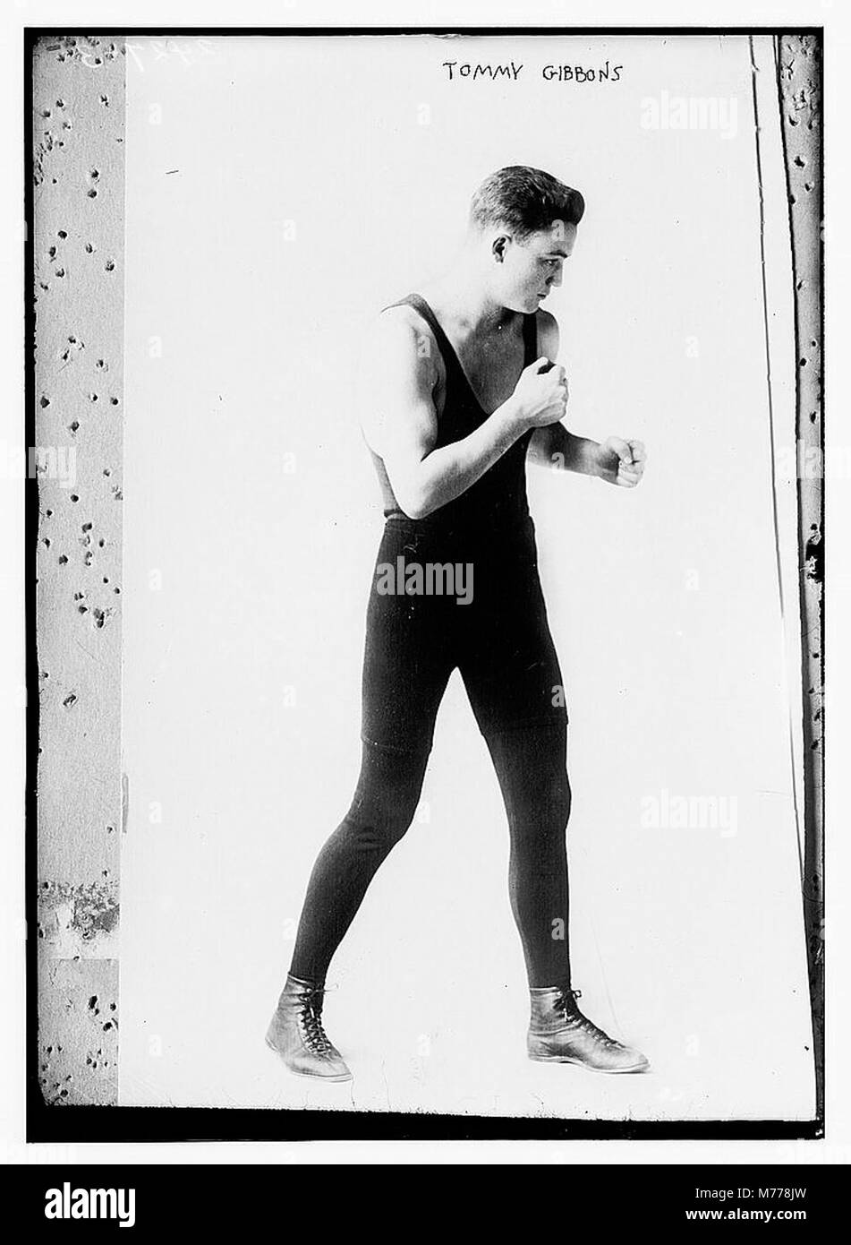 A portrait of Tommy Gibbons, a notable American boxer from the early ...