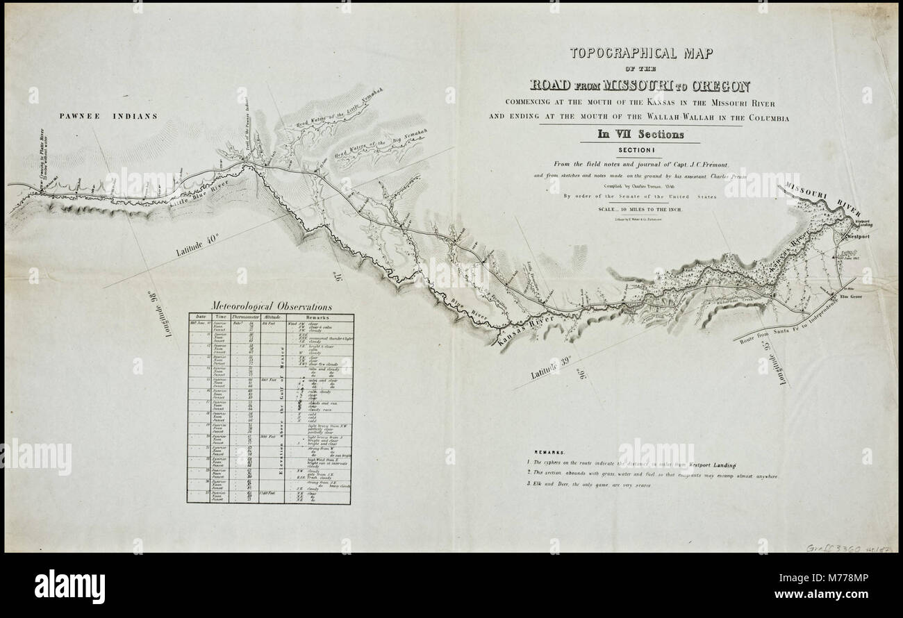 Oregon trail map hi-res stock photography and images - Alamy