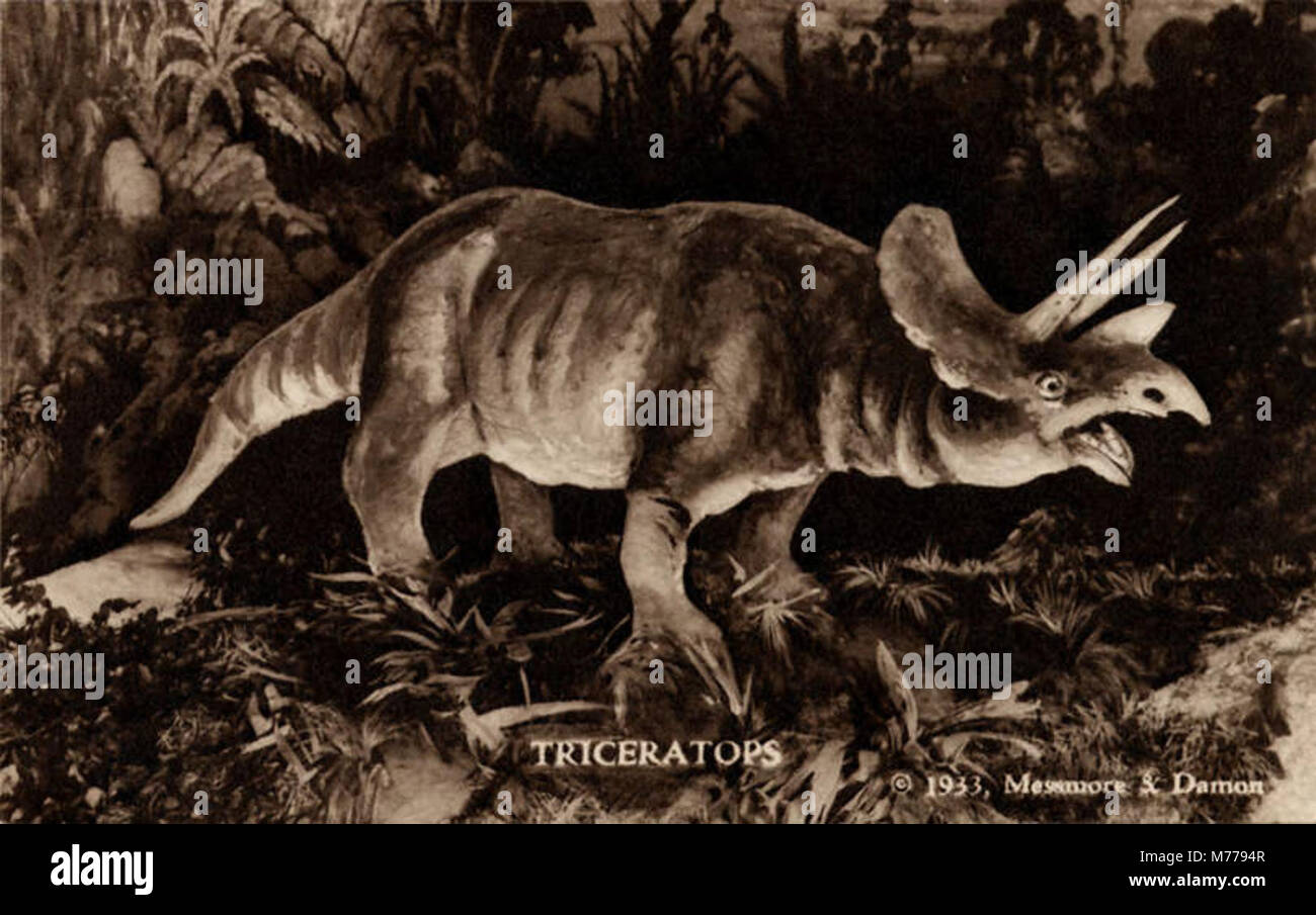An illustration or representation of the extinct dinosaur species ...