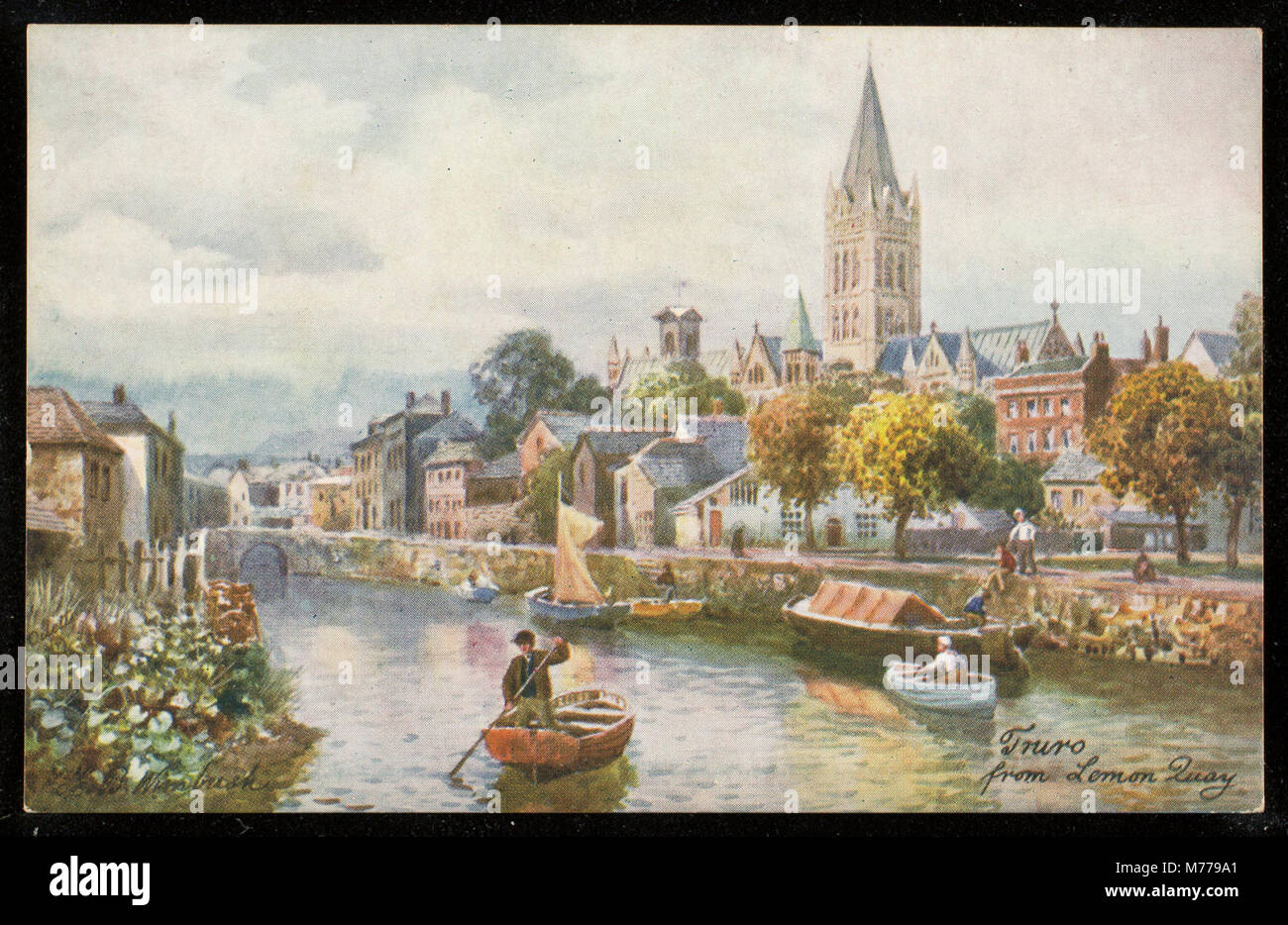 This photograph shows the town of Truro, viewed from Lemon Quay. The ...
