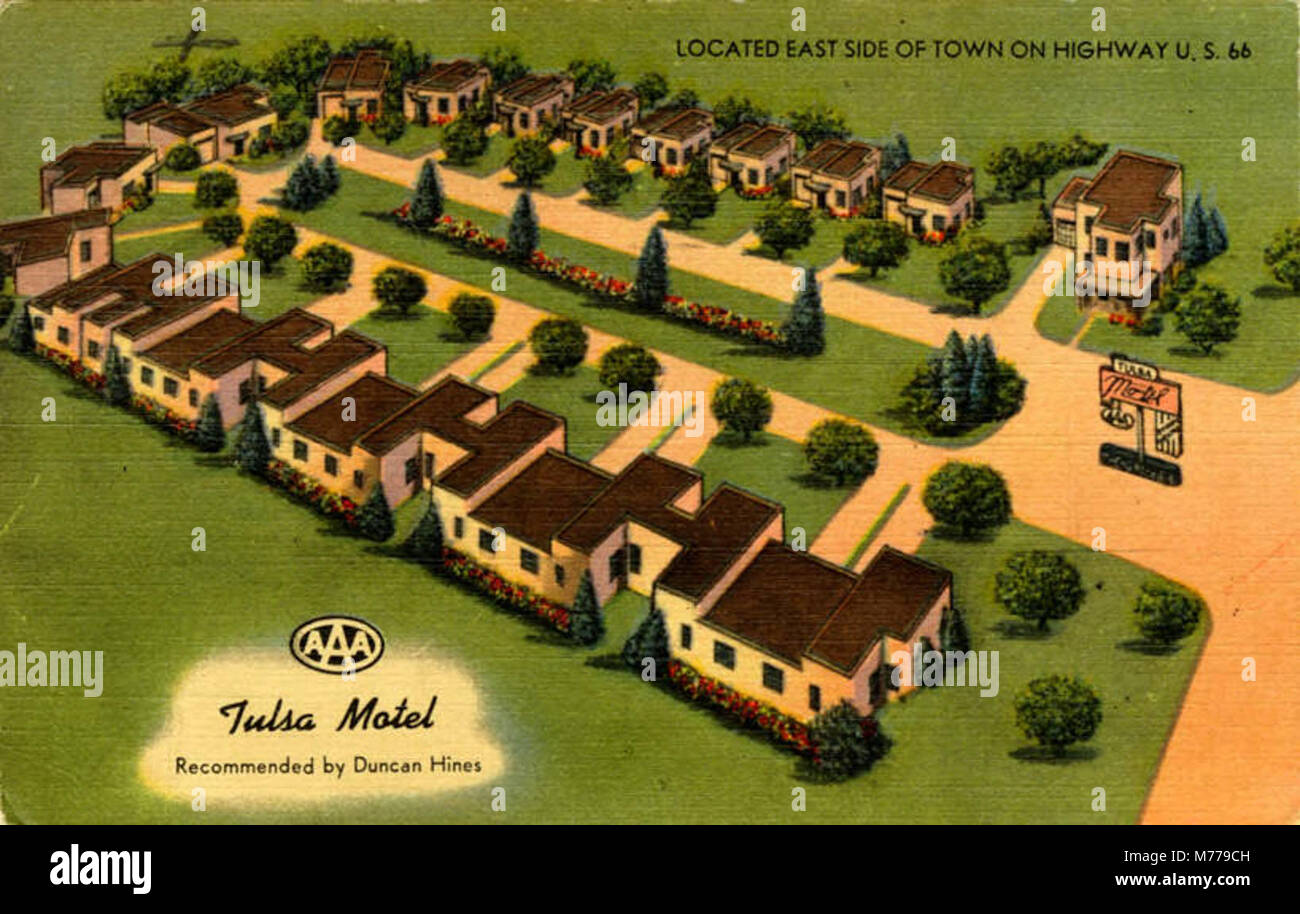 A historic image of the Tulsa Motel, located in Tulsa, Oklahoma. The ...