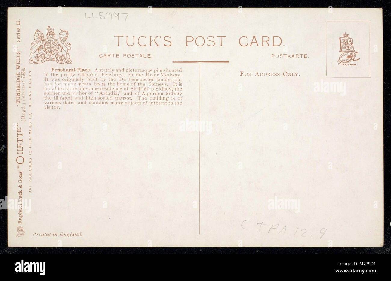 A view of Penshurst Place in Tunbridge Wells, a historical manor house ...