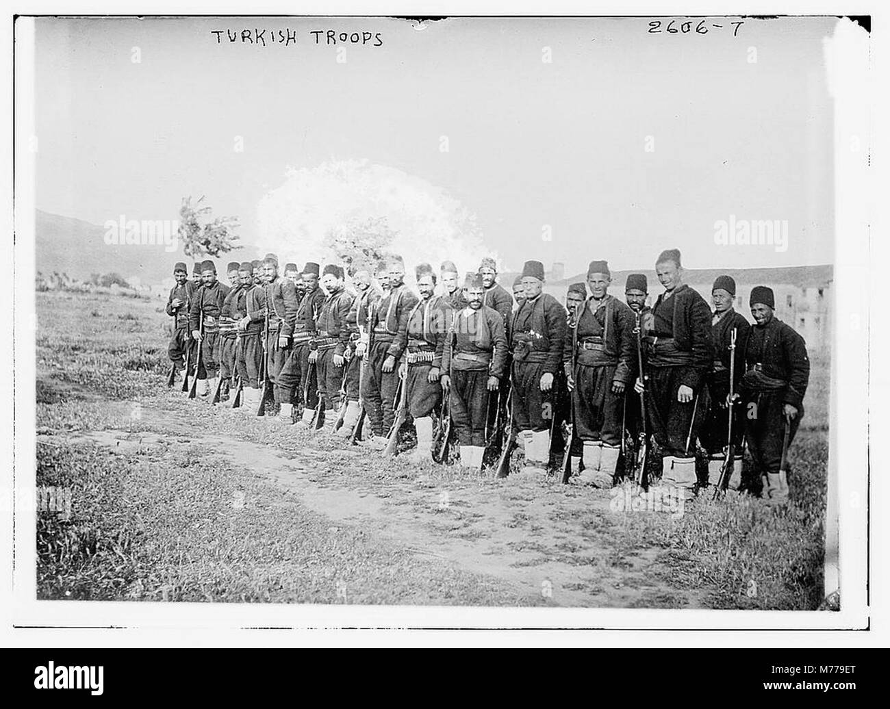 A historical photograph depicting Turkish troops, showcasing their ...