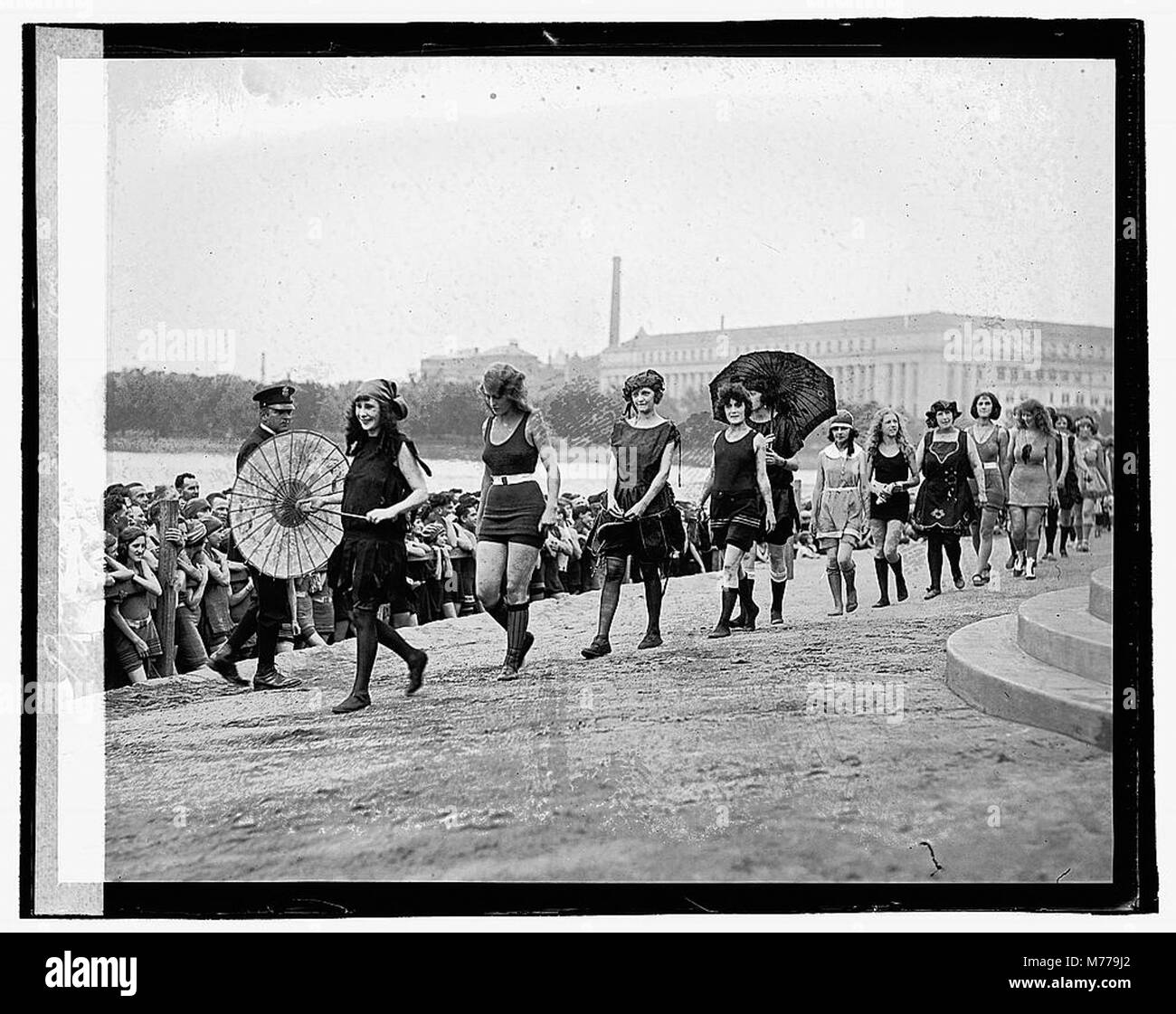 A photograph of a beauty show held in 1922, capturing the fashion ...