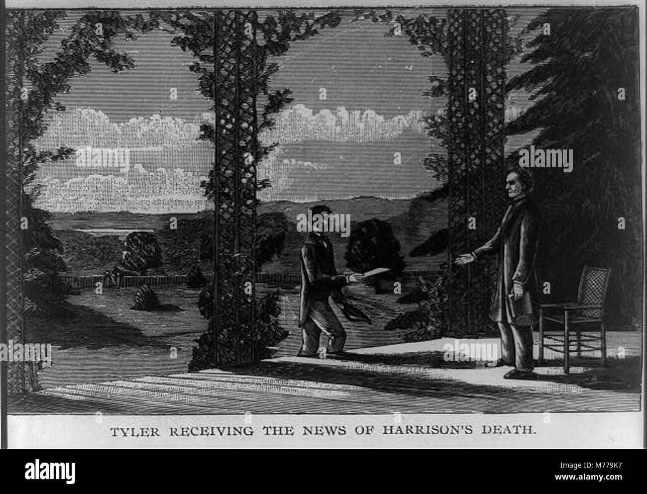 An image depicting President John Tyler receiving the news of the death ...