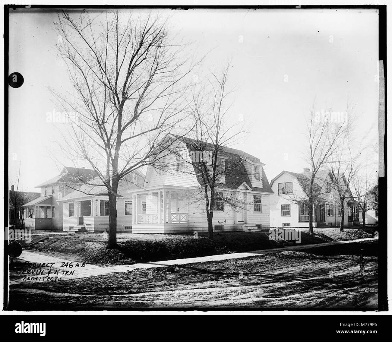 This image depicts houses built by the U.S. Housing Corporation, part ...