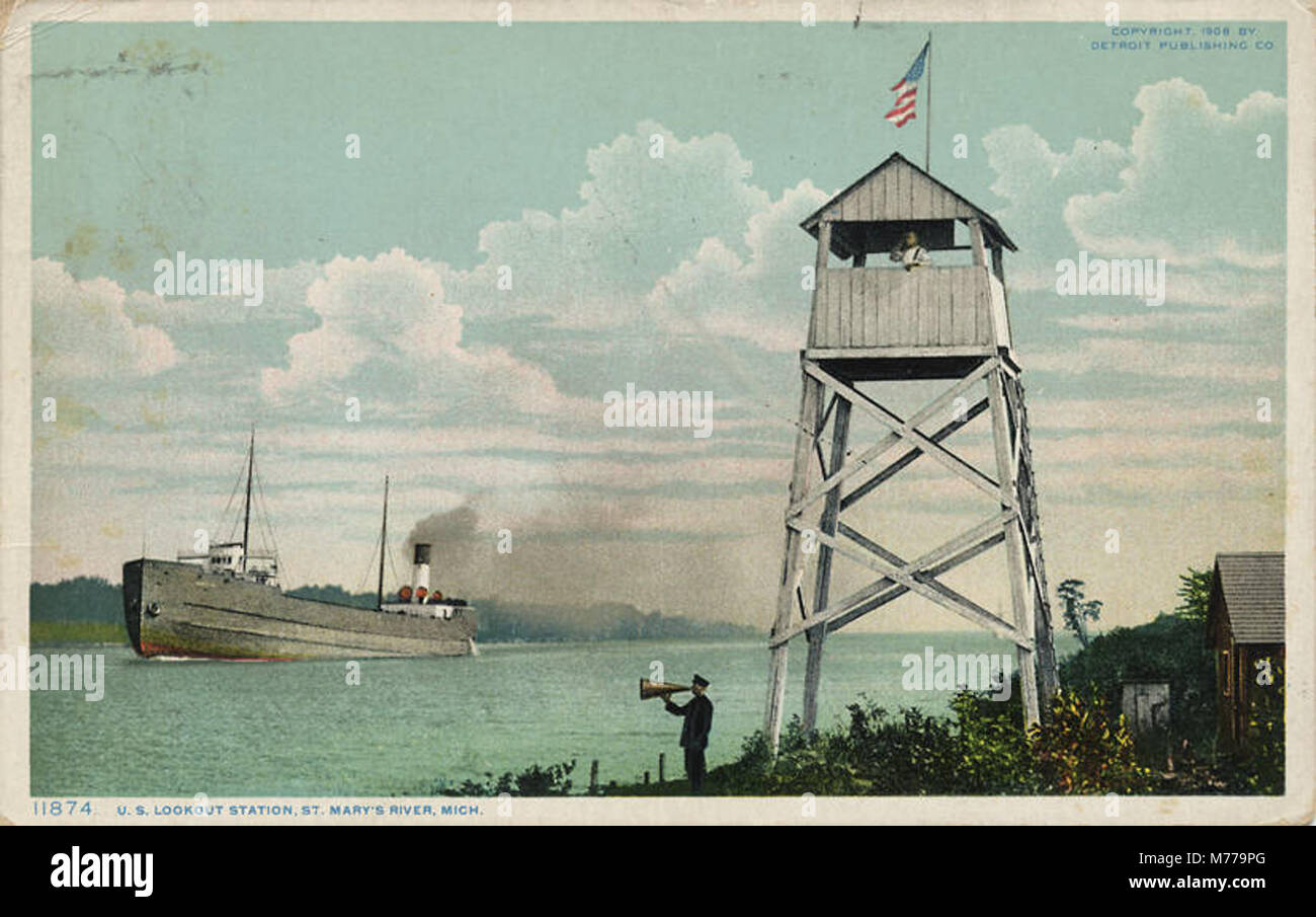 A photograph of a U.S. Lookout Station, part of early 20th-century ...