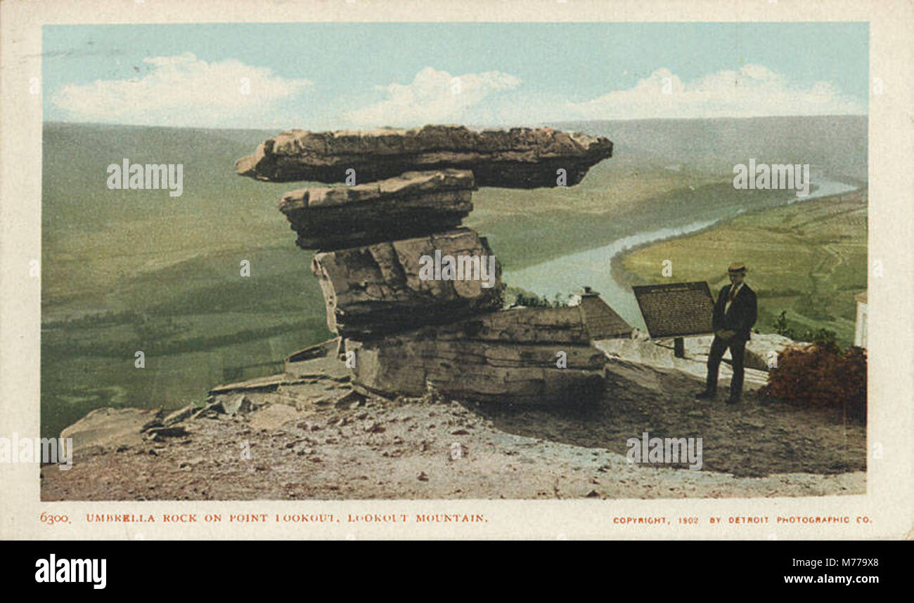 Umbrella Rock, located on Point Lookout at Lookout Mountain, Tennessee ...