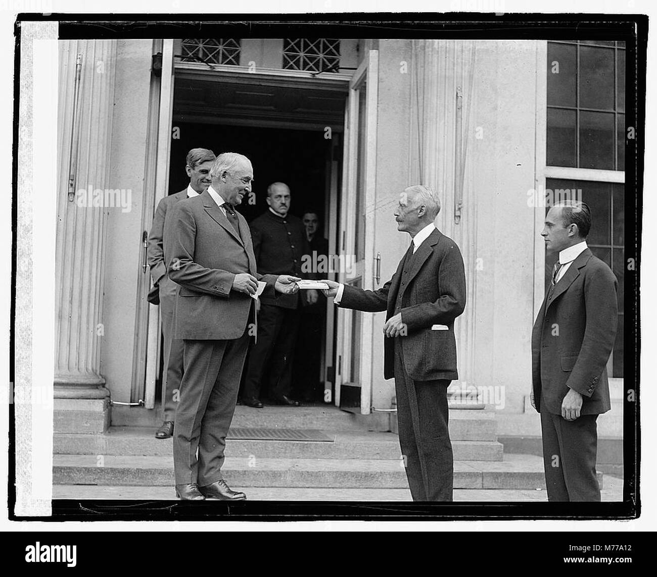 This photograph, taken on October 27, 1922, shows unidentified men at ...