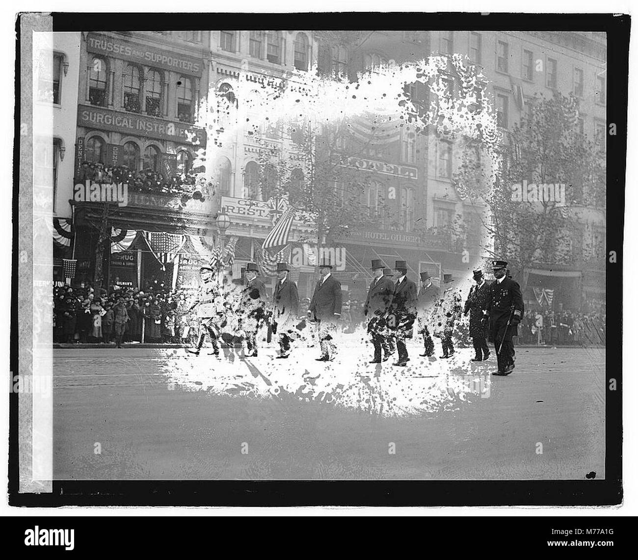An image of an unidentified parade, capturing a moment in time of a ...