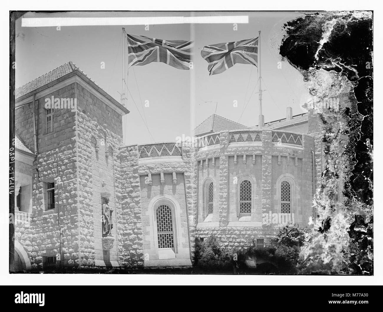 The Union Jack flying for the first time over Government House, marking ...