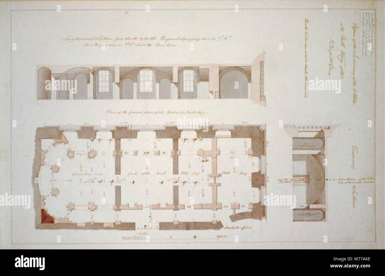 Architectural plan of the United States Capitol, detailing the ground ...